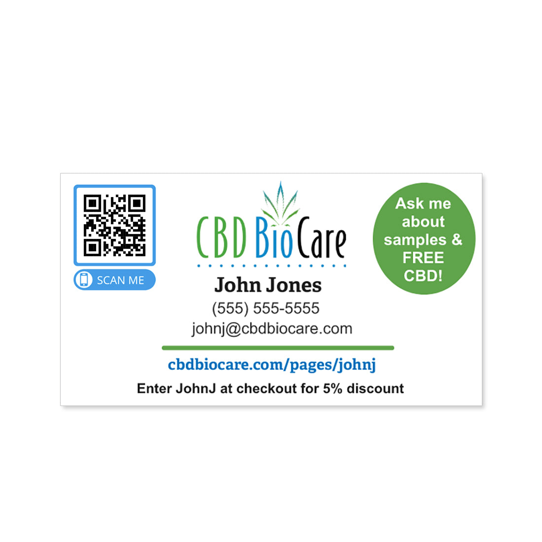 CBD BioCare Representative Business Cards | CBD BioCare